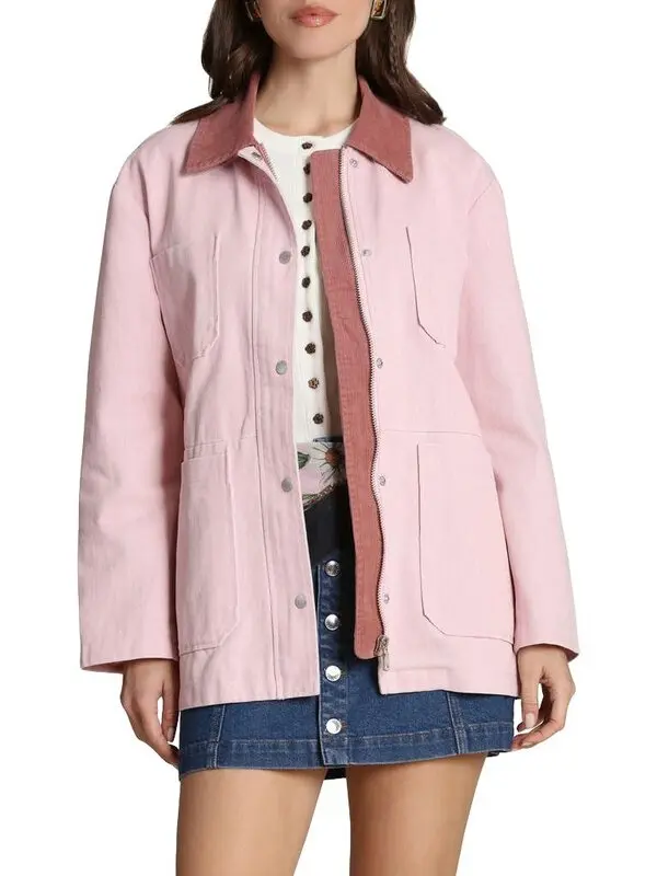 Avec Les Filles Cotton Barn Jacket - Blackberry