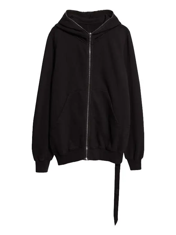 Rick Owens Jumbo Gimp Zip Up Hoodie - Black
