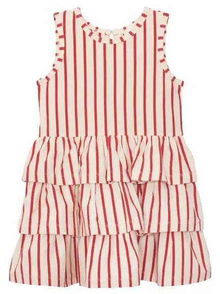 MABEL + HONEY Striped Knit Sleeveless Dress - Red