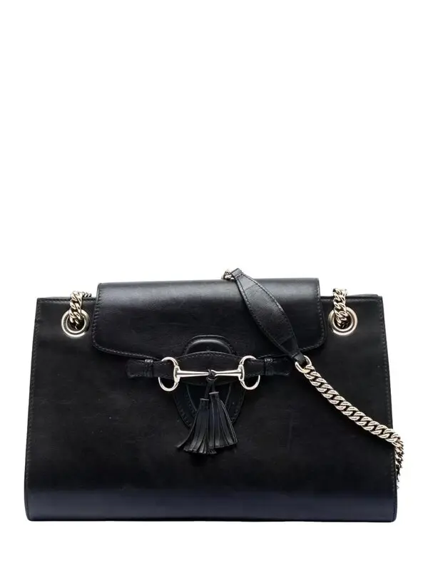 Gucci Large Leather Emily Shoulder Bag - Black