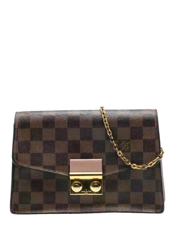 LOUIS VUITTON 2020 Damier Ebene Croisette Chain Wallet - Brown