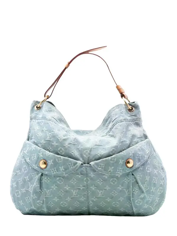 LOUIS VUITTON 2011 Monogram Denim Daily Gm Hobo Bag - Blue
