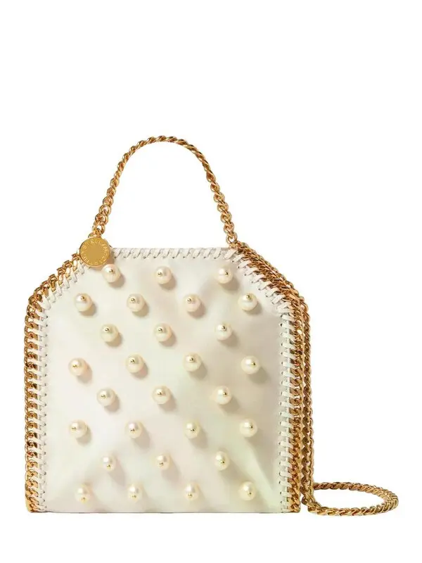 Stella McCartney Tote Bag With Pearl Embellishments - Neutrals