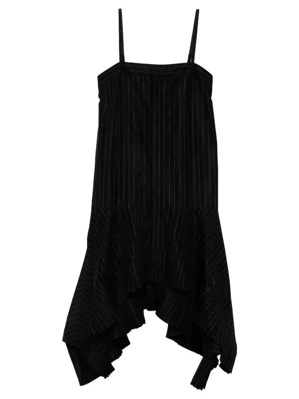 Sacai Pinstripe Midi Dress - Black