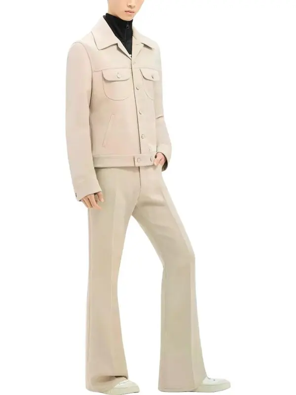 COURREGES Twill-weave Bootcut Trousers - Neutrals