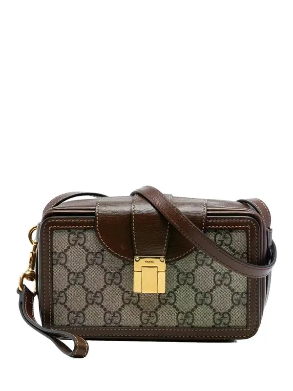 Gucci Gg Supreme Box Crossbody Bag - Brown