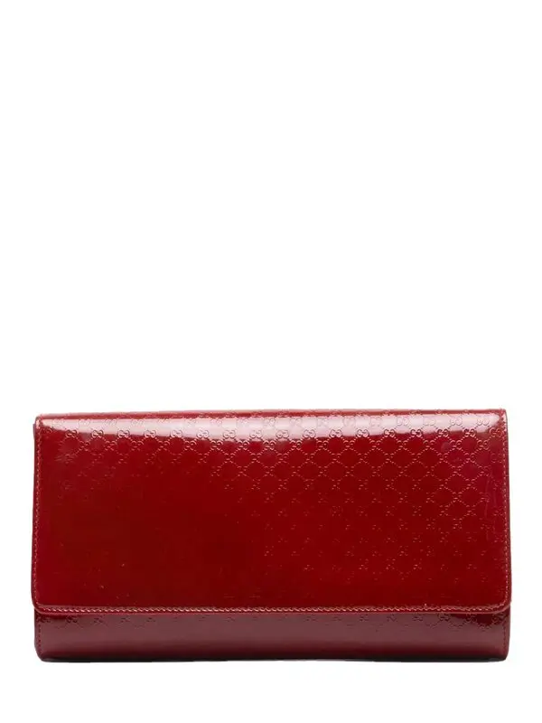 Gucci 2016-2026 Microissima Patent Broadway Clutch - Red
