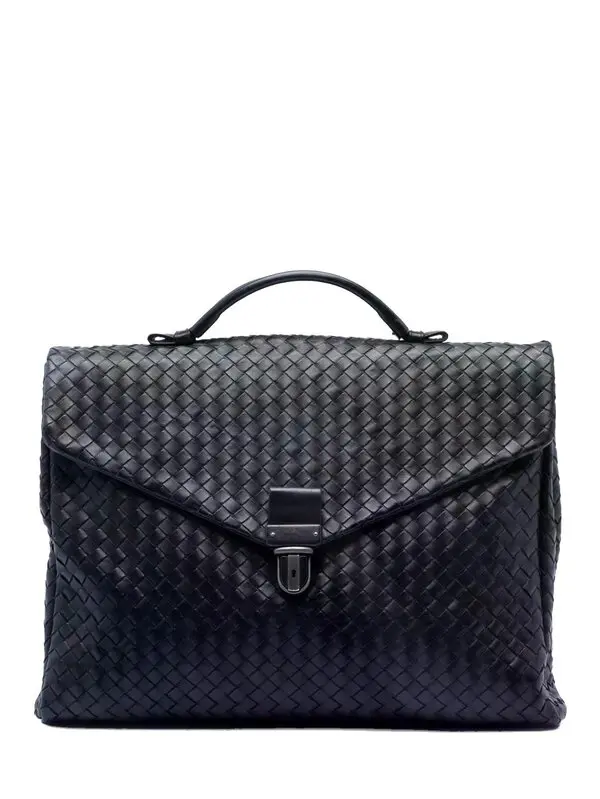Bottega Veneta Nappa Intrecciato Briefcase Business Bag - Black