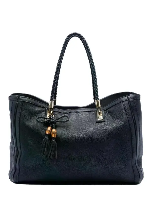 Gucci Medium Leather Bella Tote Bag - Black