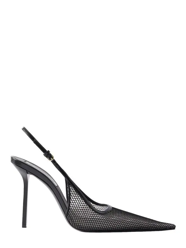 Victoria Beckham Leather-trimmed Mesh Slingback Pumps - Black