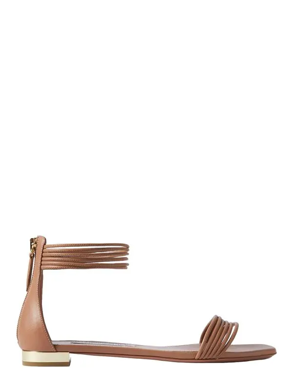 AQUAZZURA Sway Leather Sandals - Neutral