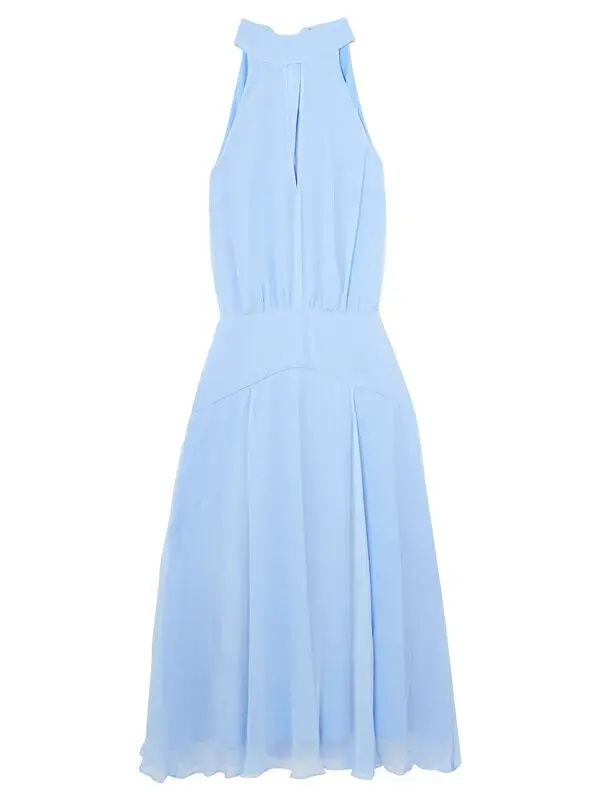 Staud Camryn Cutout Crepon Midi Dress - Blue