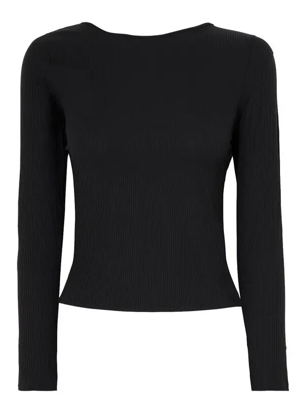 Lululemon Ribbed Scoop-back Long-sleeve Shirt - Black
