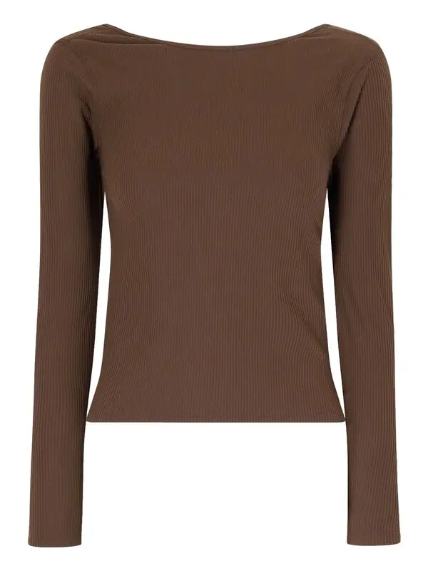 Lululemon Ribbed Scoop-back Long-sleeve Shirt - Brown