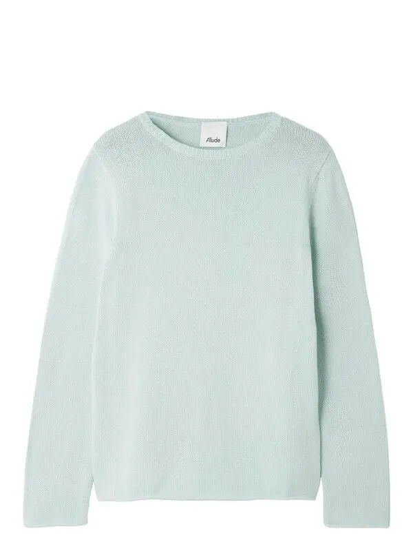 ALLUDE Cotton And Cashmere-blend Sweater - Green