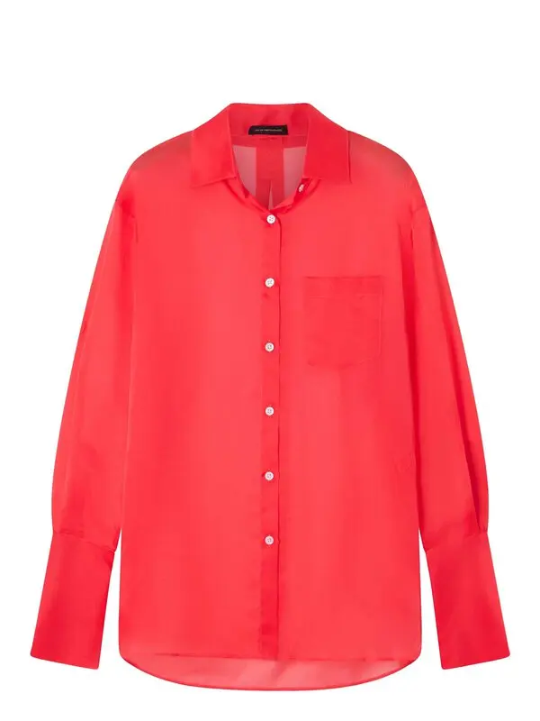 Kiki De Montparnasse Silk-organza Shirt - Coral