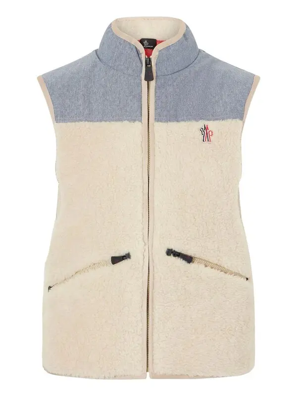 Moncler Cotton-blend And Shell-trimmed Vest - Neutrals