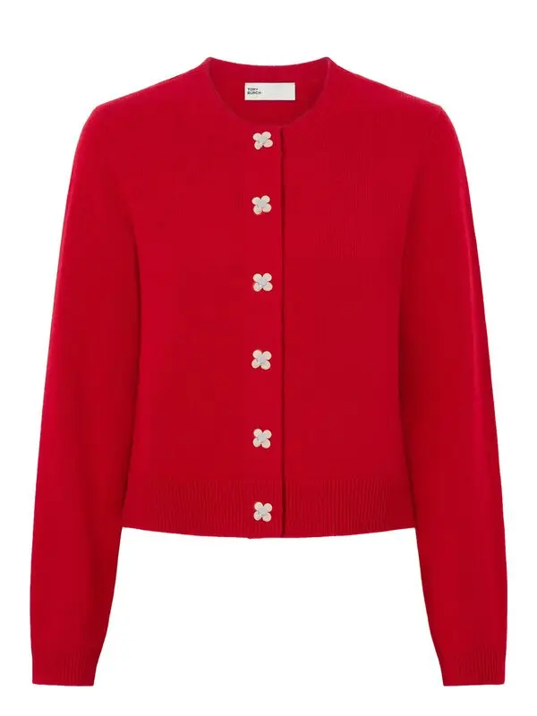 Tory Burch Cashmere Cardigan - Red