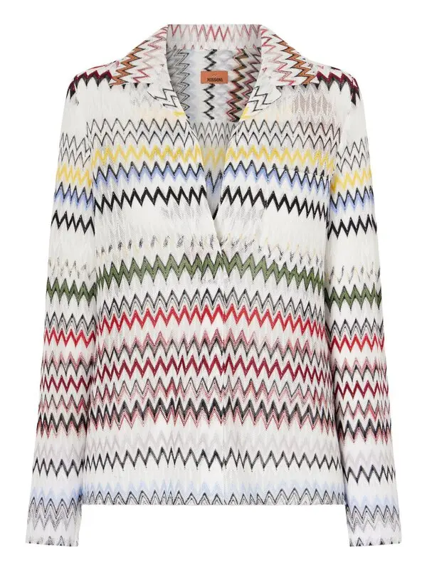 Missoni Striped Crochet-knit Blouse - White