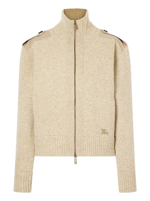 Burberry Wool-blend Zip-up Cardigan - Green