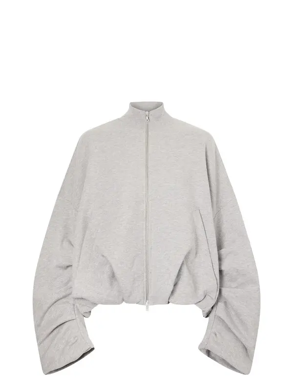 Dries Van Noten Cotton-jersey Zip-up Sweatshirt - Gray