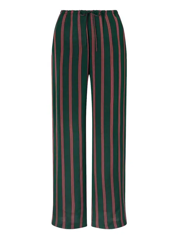 Dries Van Noten Striped Wide-leg Pants - Green
