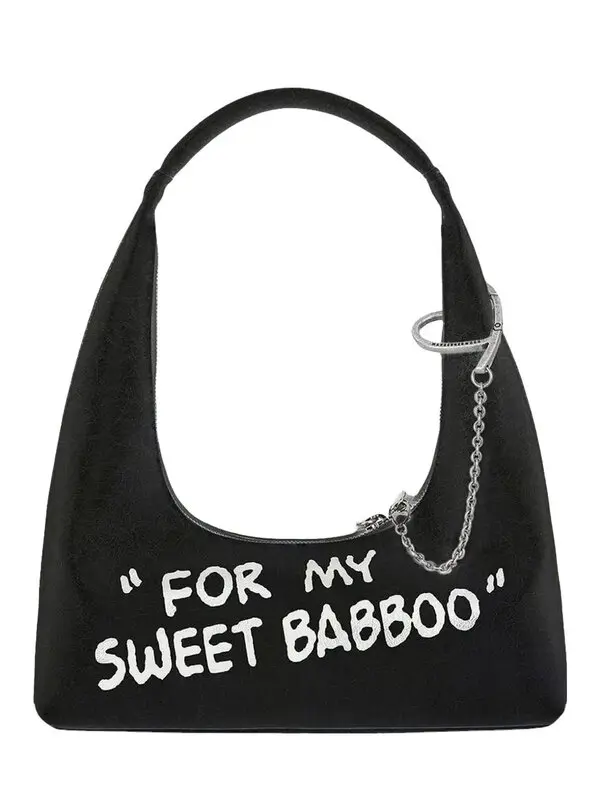 MARGESHERWOOD Printed Leather Shoulder Bag - Black