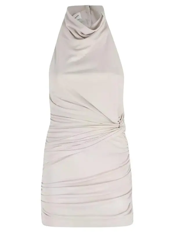 Andamane Stella Halterneck Mini Dress - Neutrals