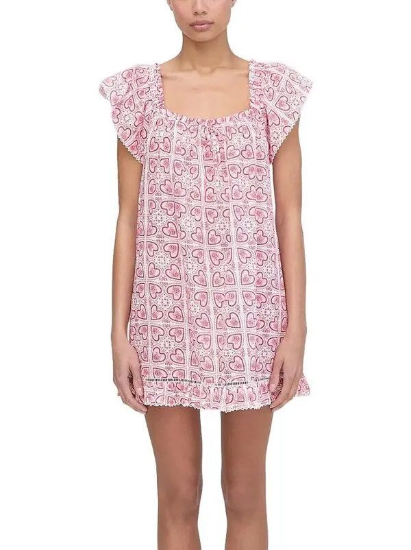 Hill House Home The Lucinda Nightgown - White Patchwork Doily Heart