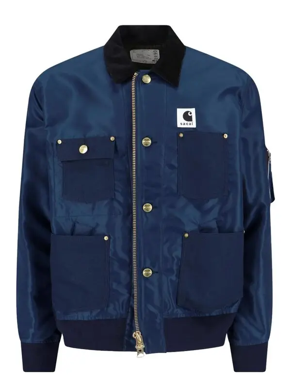 Sacai X Carhartt Wip Detroit Canvas Ma-1 Jacket - Blue