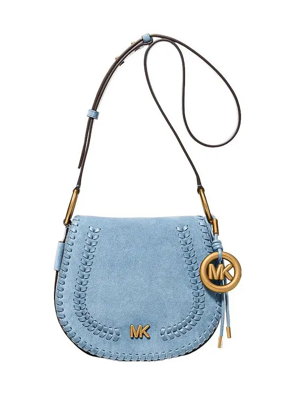 Michael Kors Josie Medium Suede Saddle Bag - Chambray
