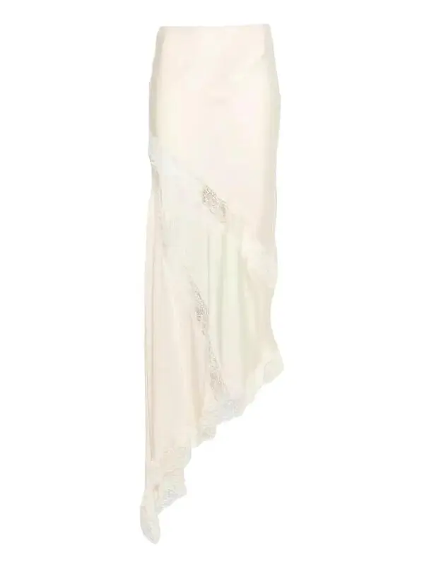 Andamane Rosetta Lace-detail Midi Skirt - Neutrals