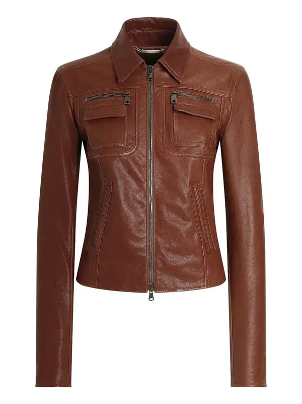 Dolce & Gabbana Vegetable Nappa Leather Jacket - Brown