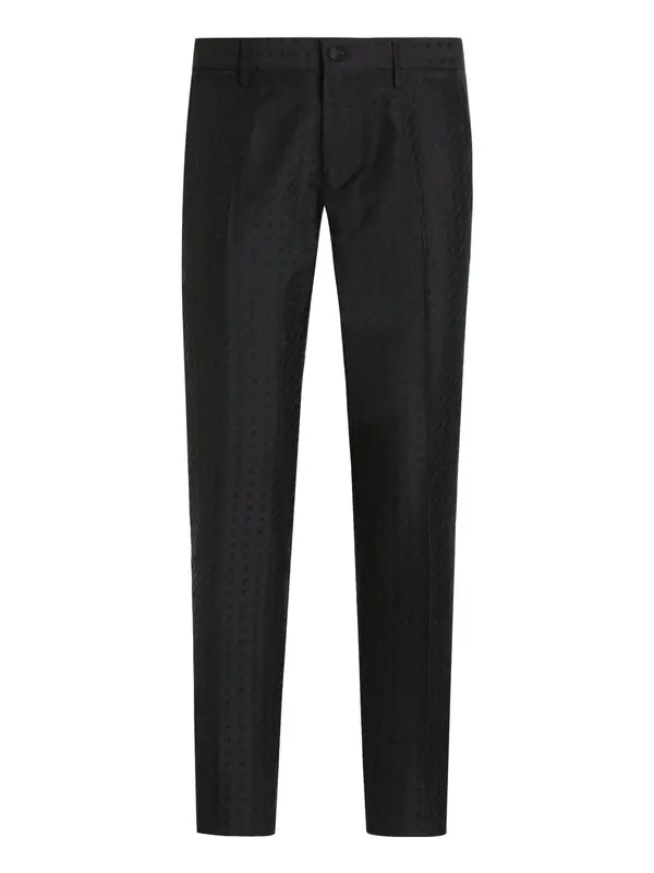 Dolce & Gabbana Micro Pattern Jacquard Trousers - Black