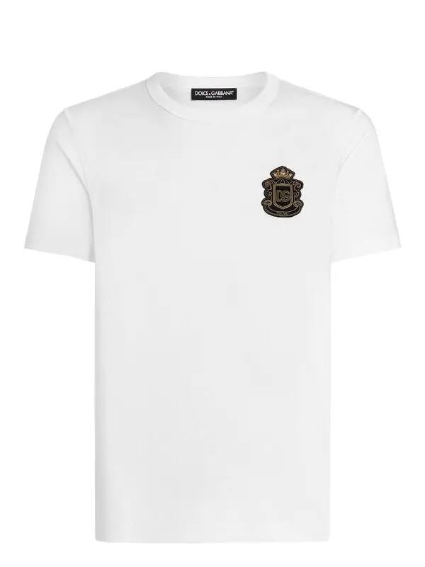Dolce & Gabbana T-shirt With Heraldic Patch - White