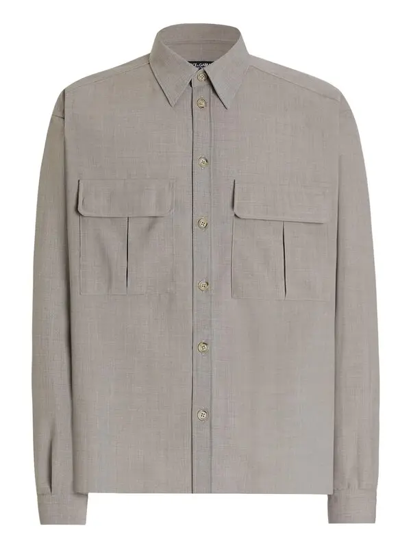 Dolce & Gabbana Virgin Wool Canvas Shirt - Multicolor