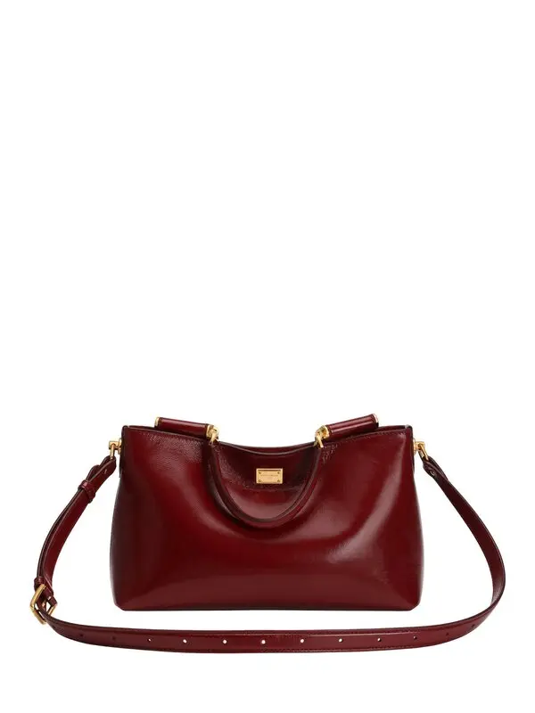 Dolce & Gabbana Vittoria Calfskin Handbag - Red