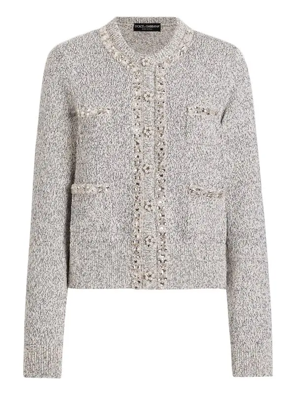 Dolce & Gabbana Cotton And Silk Cardigan - Grey