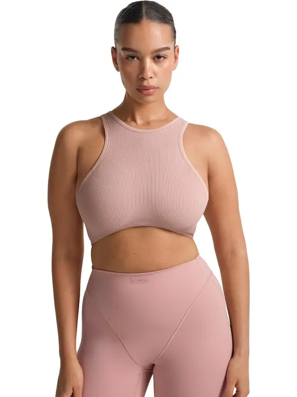 Nike Skims Ribbed Seamless Racerneck Bra - Pink