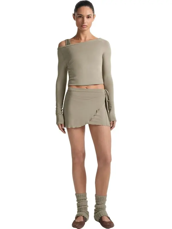 Nike Stretch Knit Wrap Skirt - Brown