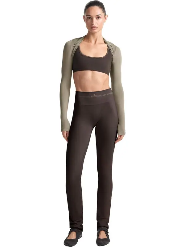 Nike Skims Ribbed Seamless 34" Straight Leggings - Brown
