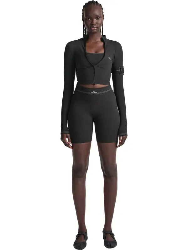 Nike Ribbed High-waisted 5" Shorts - Black