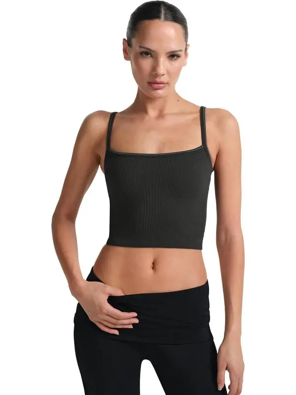Nike Ribbed Seamless Cami Tank Top - Black