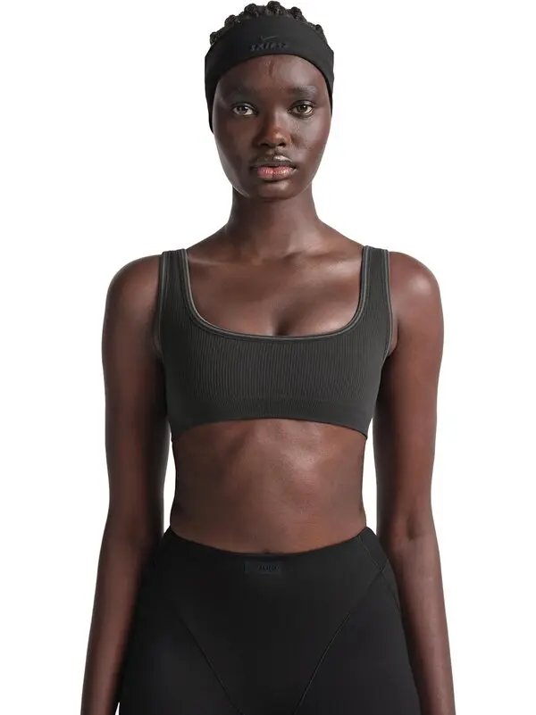 Nike Skims Ribbed Seamless Micro-scoop Bra - Black