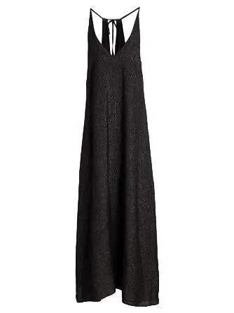 120% Lino Maxi Linen Dress - Black