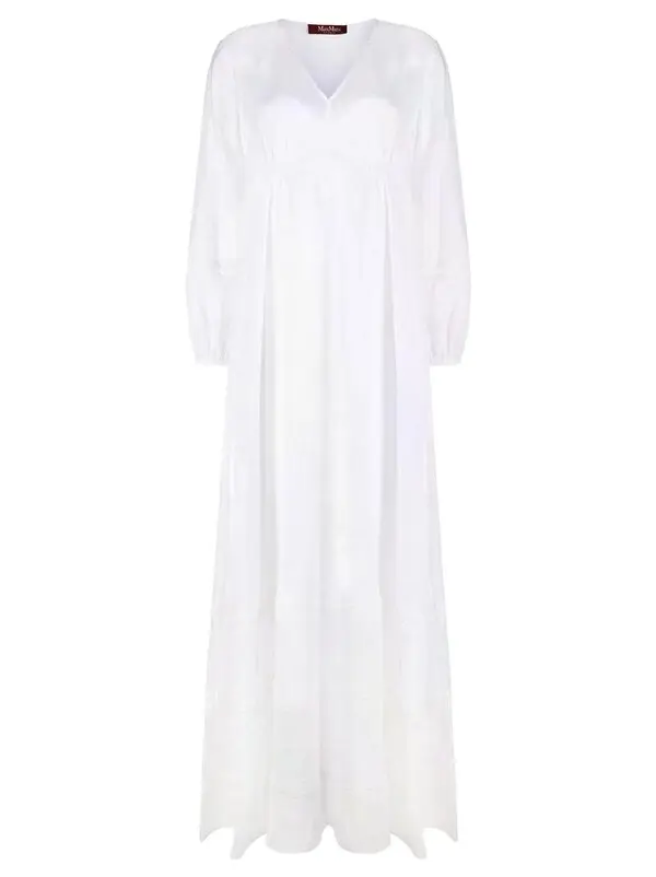 Max Mara V-neck Maxi Dress - White