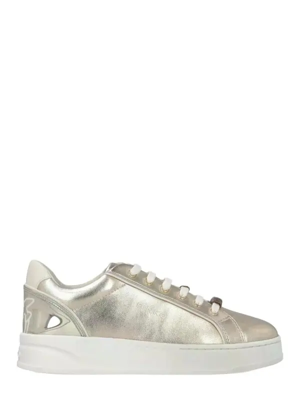 Pinko Logo Lace-up Sneakers - Gold