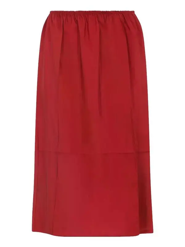 Carven Gathered-waist Midi Skirt - Red