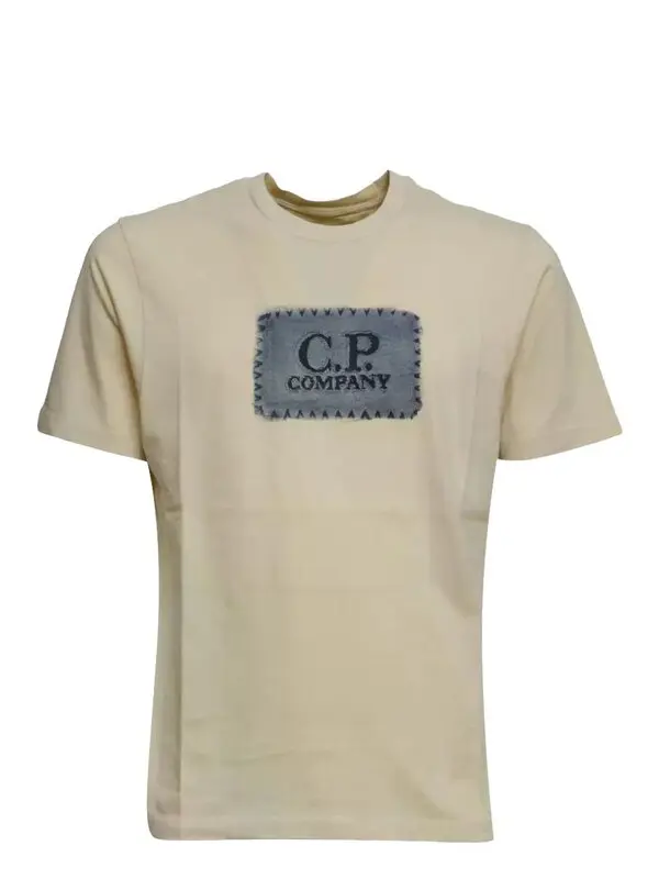 C.P. COMPANY Short Sleeve Logo T-shirt - Neutrals
