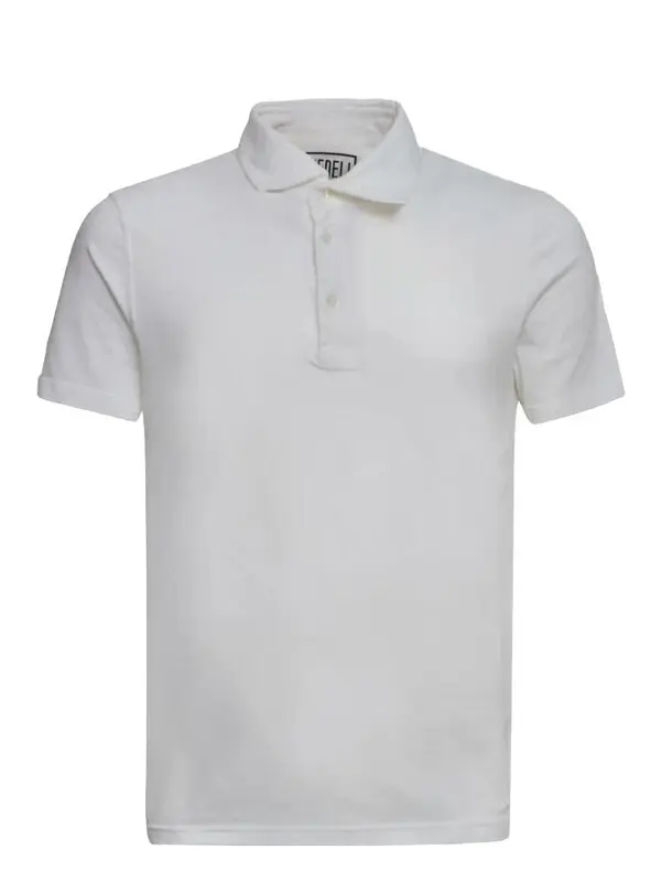 Fedeli Mother-of-pearl Button Polo Shirt - White